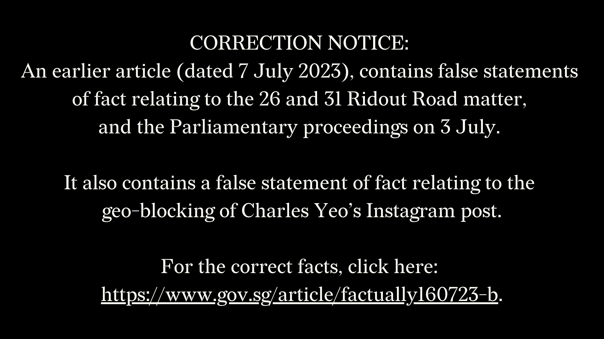 Correction Notice